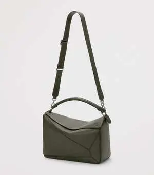 Loewe Large Leather Top-handle Puzzle Bag - Green