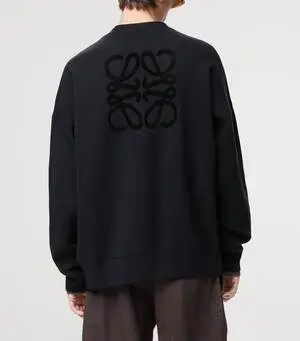 Loewe Wool-blend Anagram-lining Cardigan - Black