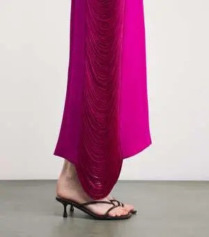 FFORME Silk Fringe Bianca Maxi Dress