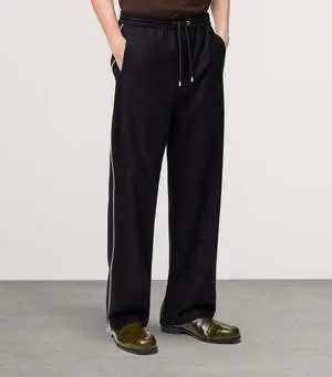 Loewe Wool-blend Drawstring Trousers - Navy