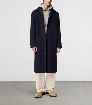 Loewe Wool-cashmere-blend Coat - Navy
