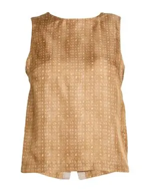 ALYSI Silk Two-tone Crewneck Sleeveless Top - Yellow