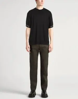 Emporio Armani Two-tone Crewneck Short-sleeve Sweater - Black