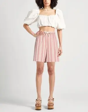 CIRCOLO 1901 Cotton And Elastane Striped Piqué Shorts