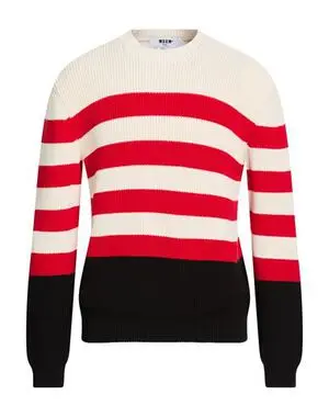 MSGM Striped Cotton Sweater - Beige