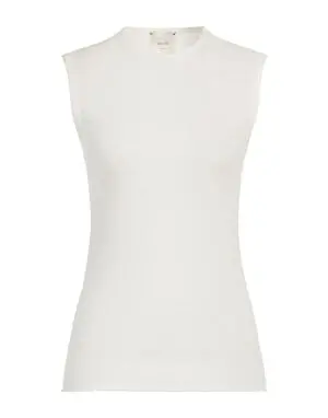 ALYSI Sleeveless Crewneck T-shirt With Crystal Embellishments