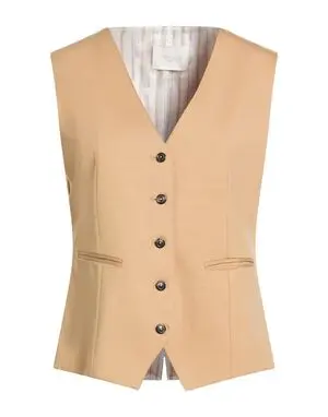CIRCOLO 1901 Tailored Vest In Cotton Elastane - Camel