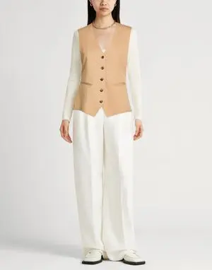 CIRCOLO 1901 Tailored Vest In Cotton Elastane - Camel
