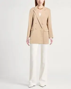 OTTOD'AME Double-breasted Twill Blazer - Beige