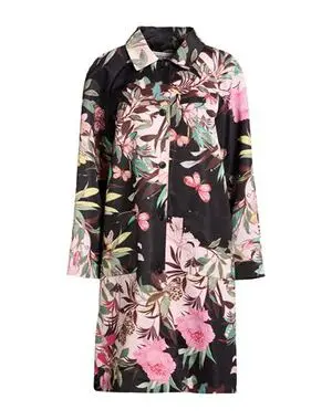 SHIRTAPORTER Floral Print Mackintosh - Black