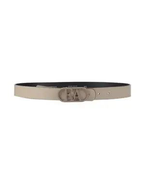 Emporio Armani Leather Belt With Buckle - Grey