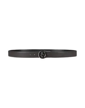Giorgio Armani Leather Belt With Buckle - Brown