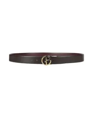 Giorgio Armani Leather Belt With Logo Buckle - Red
