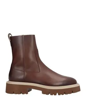 FERRAGAMO Ankle Boots In Leather With Lug Sole - Brown