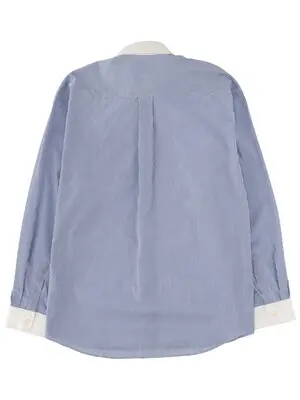 SPORTY & RICH Logo Striped Shirt - Blue