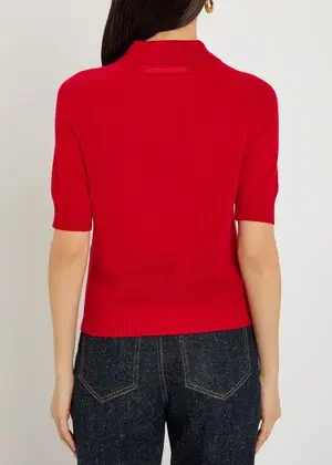 Victoria Beckham Fine-knit Wool Polo Top