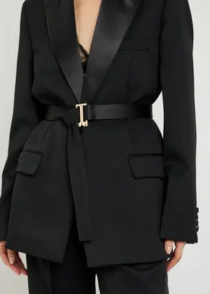 Victoria Beckham Belted Canvas Blazer