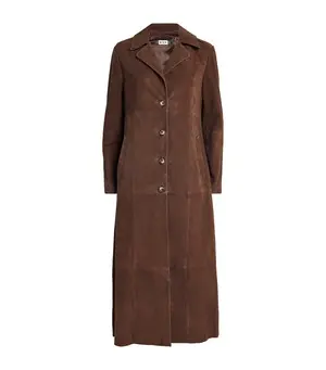 Rixo Suede Astraea Coat - Brown