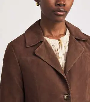Rixo Suede Astraea Coat - Brown