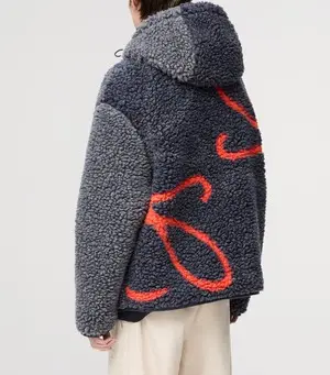 Loewe Fleece Anagram Zip-up Hooded Jacket