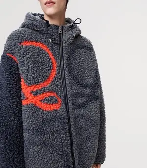 Loewe Fleece Anagram Zip-up Hooded Jacket