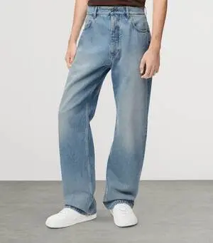 Loewe Buckle-strap Straight Leg Jeans - Blue