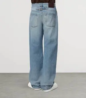 Loewe Buckle-strap Straight Leg Jeans - Blue