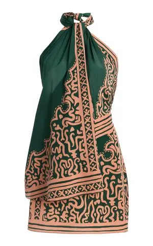Johanna Ortiz Frontier Poem Embroidered Mini Dress - Green