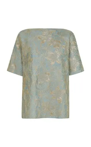 DIMA AYAD Floral-print Top - Blue