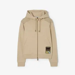 Burberry Landscape Label Cotton Zip Hoodie