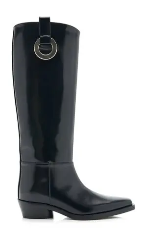 Proenza Schouler Bronco Grommet Leather Knee-high Boots - Black