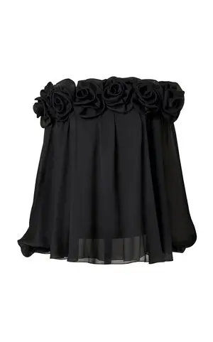 Carolina Herrera Off-the-shoulder Silk-chiffon Top - Black