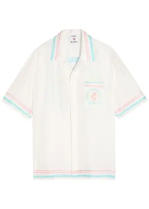 Casablanca Dance Joy Printed Silk Shirt - White