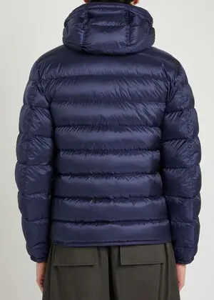 TEN C Padded Hooded Nylon Jacket - Navy