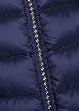 TEN C Padded Hooded Nylon Jacket - Navy