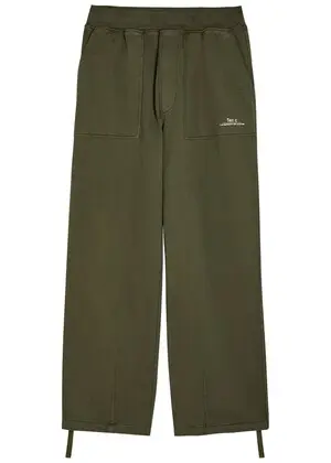 TEN C Straight-leg Cotton Sweatpants - Olive