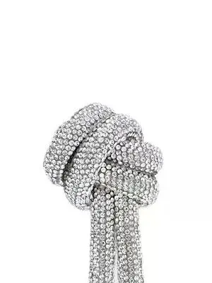 AREA Crystal Knot Drop Earrings - Silver