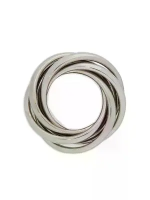 JIL SANDER Engraved-logo Multilayer Ring - Silver