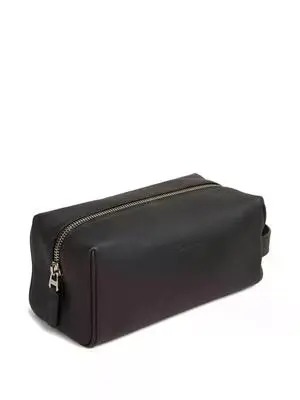 Santoni Zip Leather Wash Bag