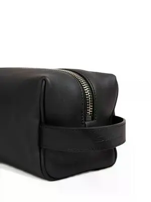 Santoni Zip Leather Wash Bag