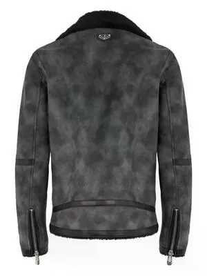 Philipp Plein Zip-up Biker Jacket - Black