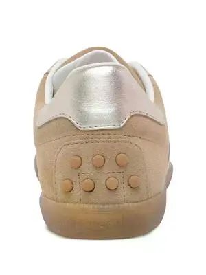 TOD'S Tab Logo Suede Sneakers - Neutrals