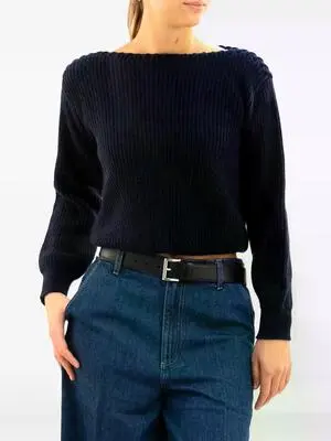 Ralph Lauren Ribbed Knit Boat Neck Sweater