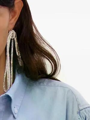 AREA Crystal-knot Long Earrings