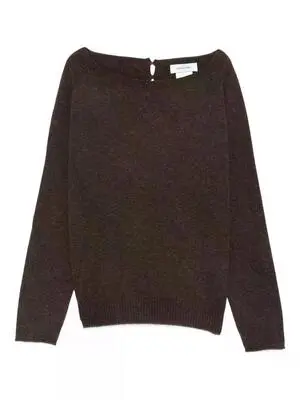 GRAN SASSO Boat-neck Fine Knit Top - Brown