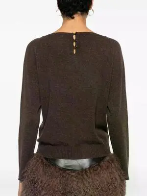 GRAN SASSO Boat-neck Fine Knit Top - Brown
