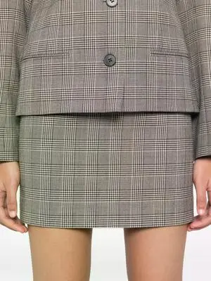 A.M.G. Checked Wool Mini Skirt
