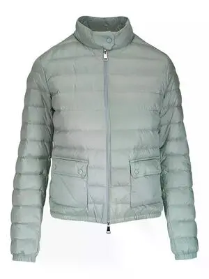 Moncler Quilted Jacket With Logo Patch - Grey