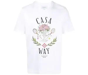 Casablanca Casa Way Print Organic Cotton T-shirt - White