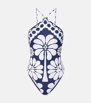Farm Rio Printed Swimsuit - Blue